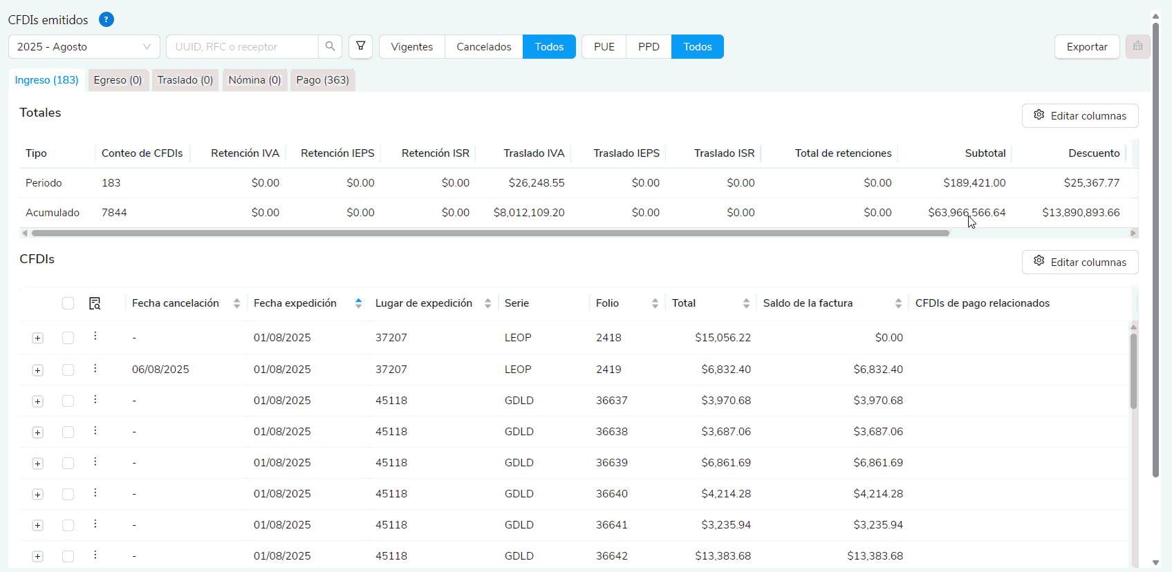 Navegar entre CFDI emitidos - Portal de Clientes Siigo Software ...